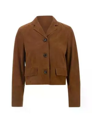 Liu Jo Leather Cropped Jacket - Brown