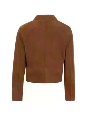 Liu Jo Leather Cropped Jacket - Brown