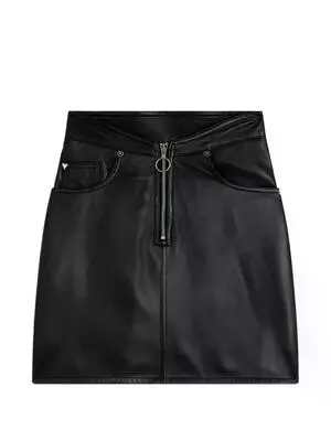 Fiorucci Leather Zippered Mini Skirt