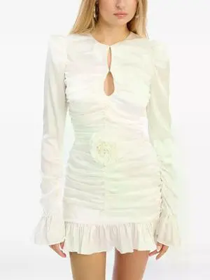 ROTATE BY BIRGER CHRISTENSEN Flower Ruffled Mini Dress - White