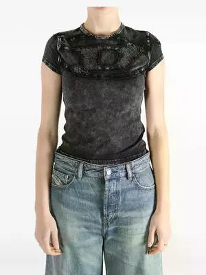 DIESEL® T-mely Cup-detail T-shirt - Grey