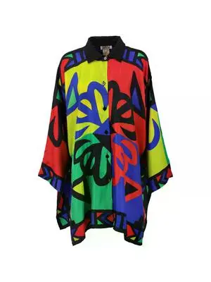 GENNY 1990s Patterned Silk Blouse