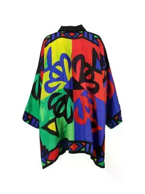 GENNY 1990s Patterned Silk Blouse