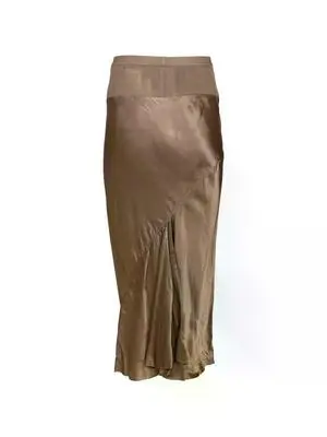 Rick Owens Ribbed Waist Bias Skirt - Brown