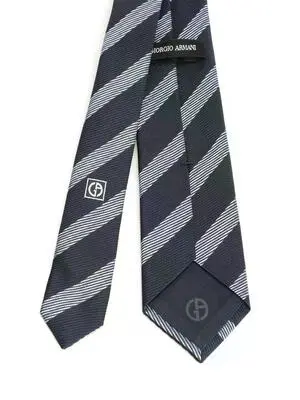 Giorgio Armani Striped Necktie - Blue