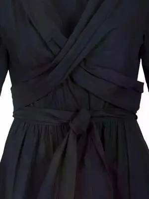 Emporio Armani V-neck Belted Midi Dress - Blue