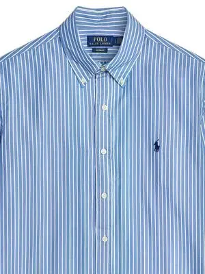 Polo Ralph Lauren Logo-emboridered Striped Shirt - Blue