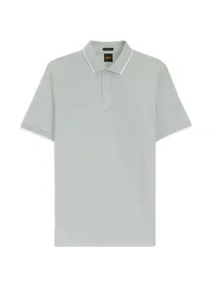 BOSS Logo-patch Slim-fit Polo Shirt In Stretch Cotton