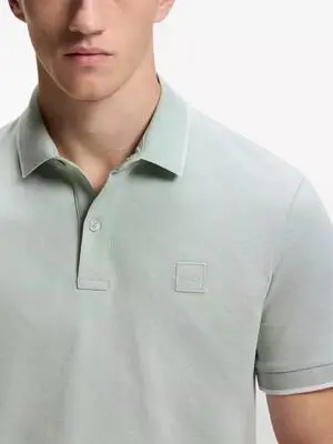 BOSS Logo-patch Slim-fit Polo Shirt In Stretch Cotton