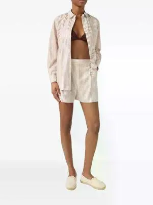 MC2 SAINT BARTH Striped Shirt With Logo - Neutrals