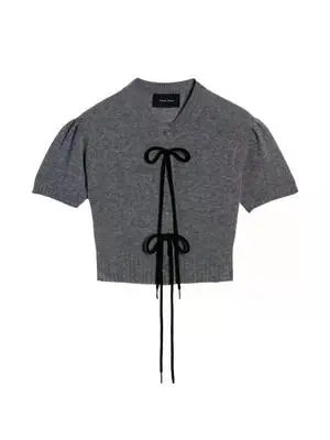 Simone Rocha Bow-embellished Cashmere Cardigan - Grey