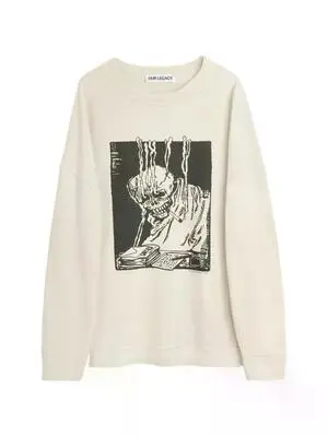 Our Legacy Slack Angry Fan Mail Print Sweatshirt - Neutrals