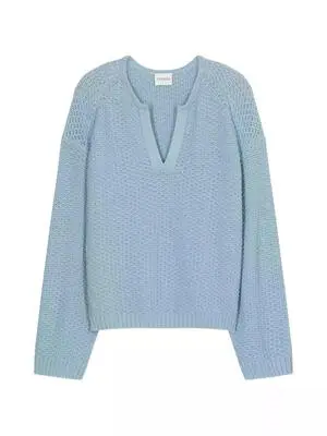 Closed Long-sleeve V-neck Sweater