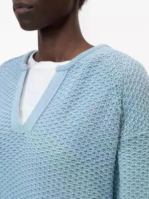 Closed Long-sleeve V-neck Sweater