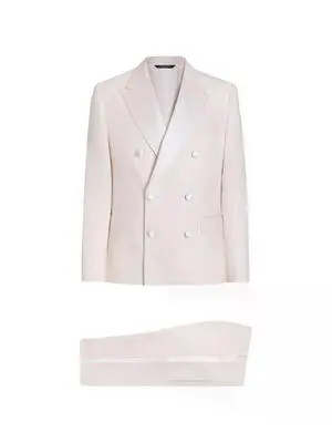 Dolce & Gabbana Double-breasted Suit In Linen Canvas