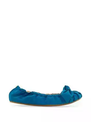 FERRAGAMO Bow Embellished Ballet Flats - Blue