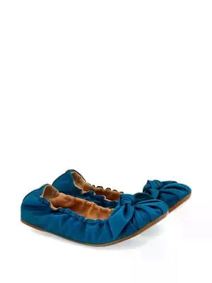 FERRAGAMO Bow Embellished Ballet Flats - Blue