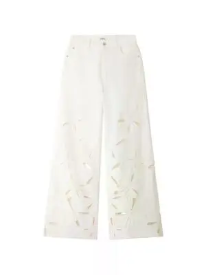 Sandro Wide-leg Embroidered Jeans