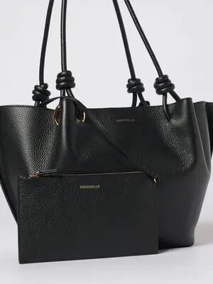 COCCINELLE Finn Grained Leather Shoulder Bag - Black