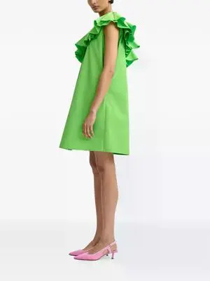 Essentiel Antwerp Ruffle One-shoulder Mini Dress - Green