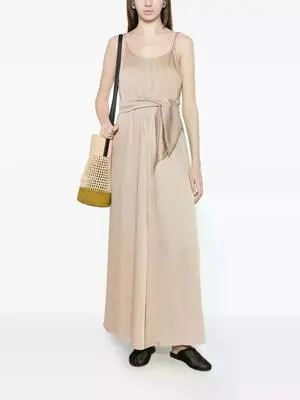 Emporio Armani Tie-waist Maxi Dress - Neutrals