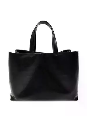 Emporio Armani Bovine Leather Buckle Tote Bag - Black