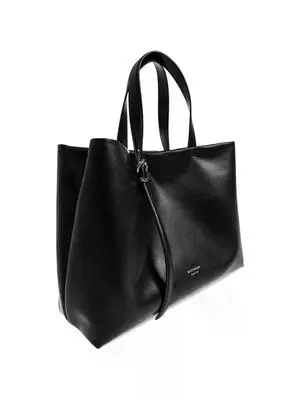 Emporio Armani Bovine Leather Buckle Tote Bag - Black