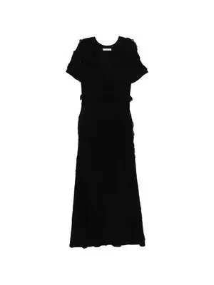 Max Mara Grazia Fringed Midi Dress - Black