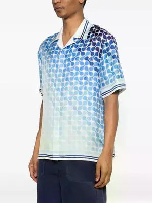 Casablanca Tennis Tile Cuban Patterned Shirt - Blue