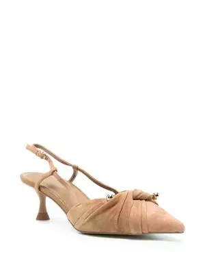 APEPAZZA Suede Slingback Pumps - Neutrals