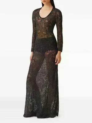 Fabiana Filippi Long-sleeve Maxi Dress - Black