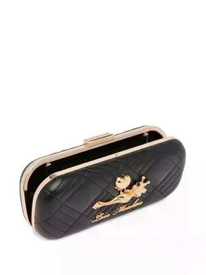 Moschino Quilted Embellished Clutch - Black