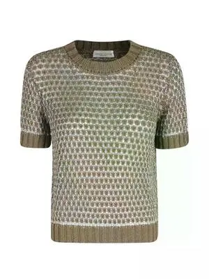ROBERTO COLLINA Pointelle Knit Sweater - Brown