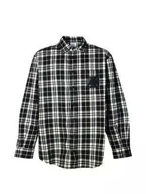 Vetements Checked-pattern Flannel Shirt With Leather Patch