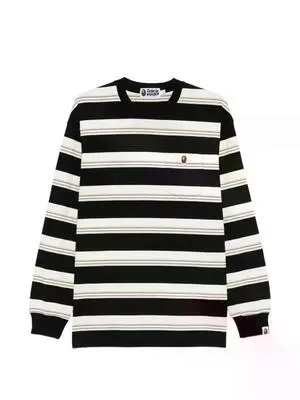 A BATHING APE Striped Chest-pocket T-shirt
