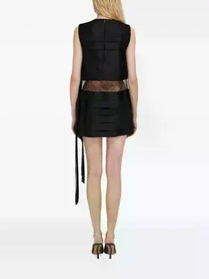 FERRAGAMO Mini Dress With Lace Detail - Black