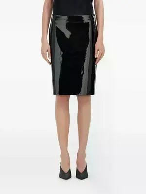 FERRAGAMO Patent-leather Pencil Skirt - Black
