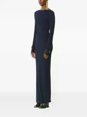 LANVIN Long-sleeve Maxi Dress With Button Cuffs - Blue