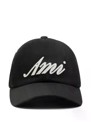 Ami Baseball Cap With De Coeur Embroidery - Black