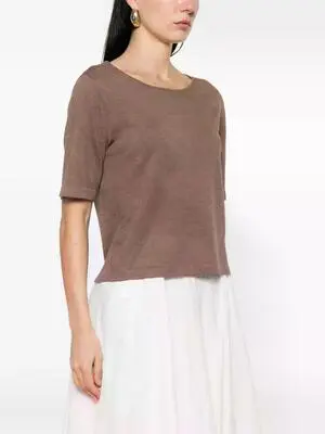 BASE Round-neck T-shirt - Brown