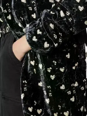 R13 Ragged Heart-print Blazer - Black
