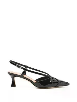 JULIE DEE Cut-out Slingback Heeled Pumps - Black