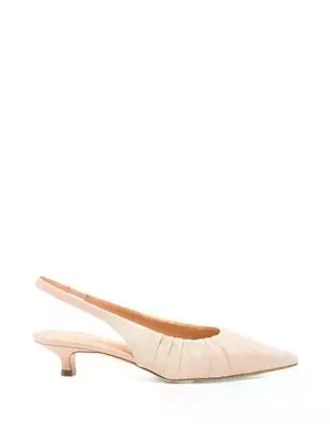 JULIE DEE Ruched Heeled Pumps - Neutrals