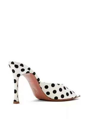 Amina Muaddi Alexa Polka-dot Sandals - White