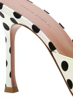 Amina Muaddi Alexa Polka-dot Sandals - White