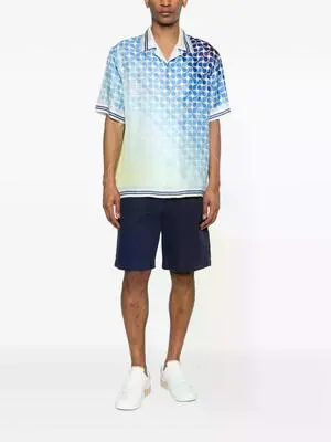 Casablanca Tennis Tile Cuban Patterned Shirt - Blue