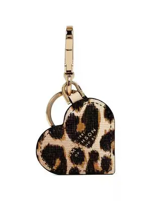 Smythson Panama Heart Keyring - Neutrals