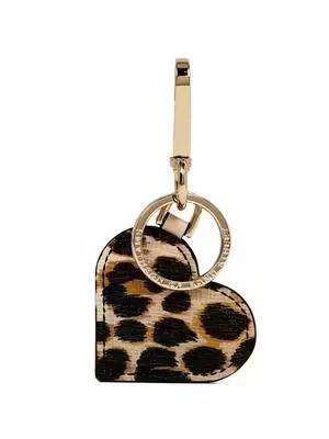Smythson Panama Heart Keyring - Neutrals