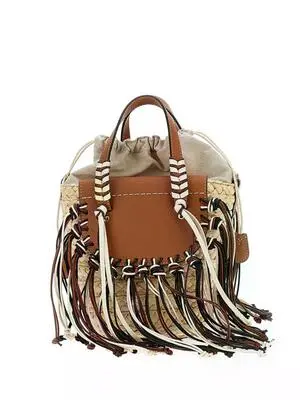 CUBA LAB Tassel Top-handle Clutch Bag - Neutrals