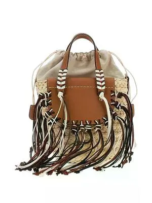 CUBA LAB Tassel Top-handle Clutch Bag - Neutrals